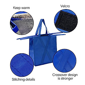 Haiphisi Trolley Bags-4 Pack Reusable Grocery Shopping cart Bags for Groceries with Cooler Bag Egg bags-Easy to Use and Heavy Duty-Cart Daddy(Orange,Green,Red,Blue)