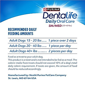 Dentalife DentaLife Made in USA Facilities Small/Medium Dog Dental Chews, Daily - (2) 47 ct. Pouches