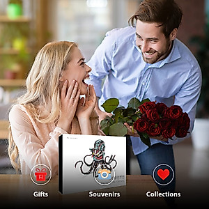 Microworld 3D Metal Puzzle, Mechanical Octopus Devil Challenge Metal Model Kits, Metal Kits Brain Teaser DIY Art Craft Home Decor Gift Toys for Adult Men