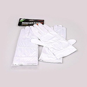 Matin Microfiber Gloves Dust Fingerprint Proof (White) for Lens Optics Jewelry