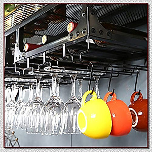 PIBM Stylish Simplicity Wine Shelf Wall-Mounted Wine Rack, Wrought Iron Wall Hanging Wine Rack Wine Rack, Bronze , 120CM