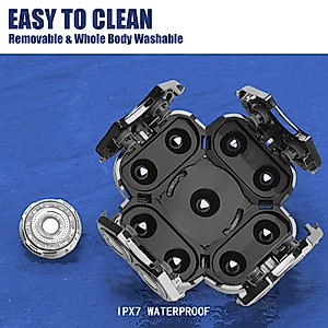 Universal Replacement Heads for Blade,Replacement Blades Compatible with Most Major Head Shaver Brands, Easy-to-Install Electric Razor Shaver Heads for Bald Men. (9 Silver)