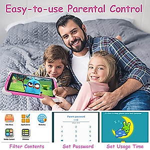 DOMATON Kids Tablet, 10 Inch Tablet for Kids, Pink