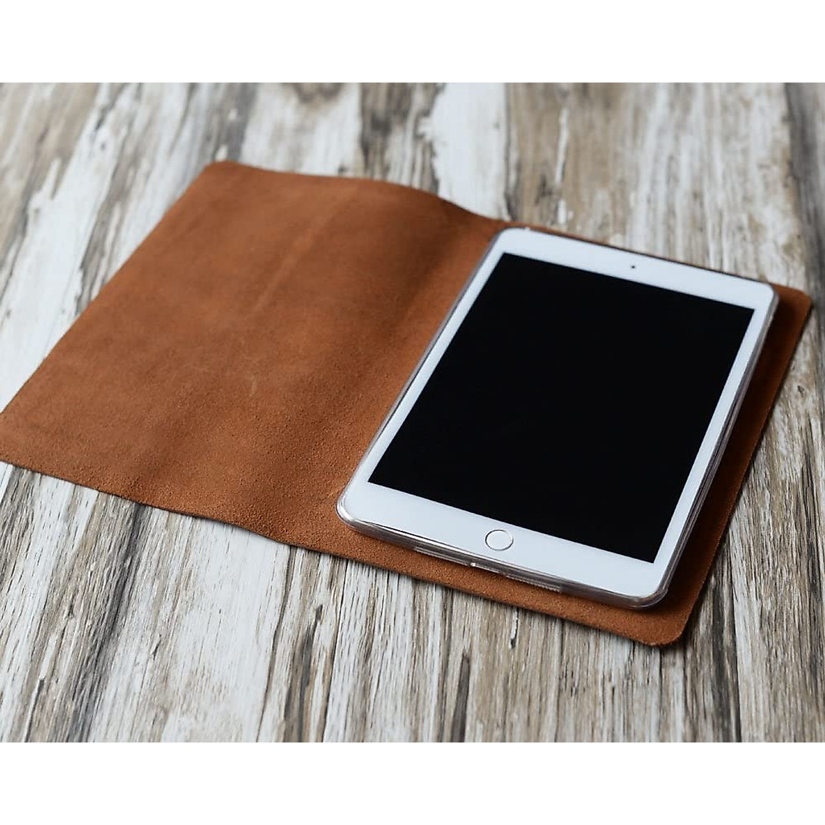 2019 iPad mini 6 / air 10.5 / New iPad 9.7 / Pro 12.9 / Pro 10.5 Leather Case detachable apple pencil holder - 602B - Distressed Brown