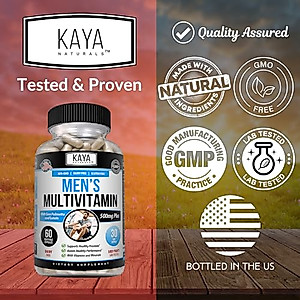 Kaya Naturals Multivitamin for Men - Men's Prostate Multivitamin - Multi Mineral Daily Supplement - Pills for Men - Supports Healthy Prostate - Vitaminas para Hombres - 60 Veggie Capsules