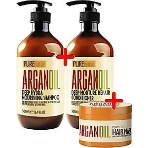 PURE NATURE Argan Oil Shampoo, Conditioner, and Hair Mask