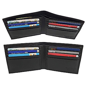 Corner Monogram Initial Engraved Personalized One Black Wallet Personalized Men's Bifold Leather RFID Blocking Wallet for Groomsman Best Man Wedding Party Gift