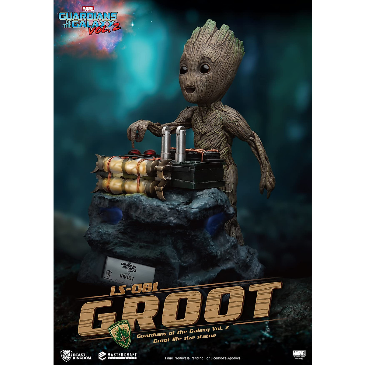 Beast Kingdom Guardians of The Galaxy Vol. 2: Groot LS-081 Life-Size Statue, Multicolor