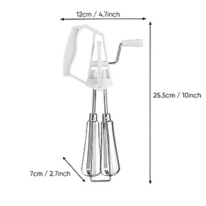 Handheld Egg Beater,Egg Beaters Hand Crank, Stainless Steel Manual Whisk Egg Beater Rotary Handheld Egg Frother Mixer Cooking Tool Kitchen,Egg Beater with Crank,Stainless Steel Dishwasher Safe
