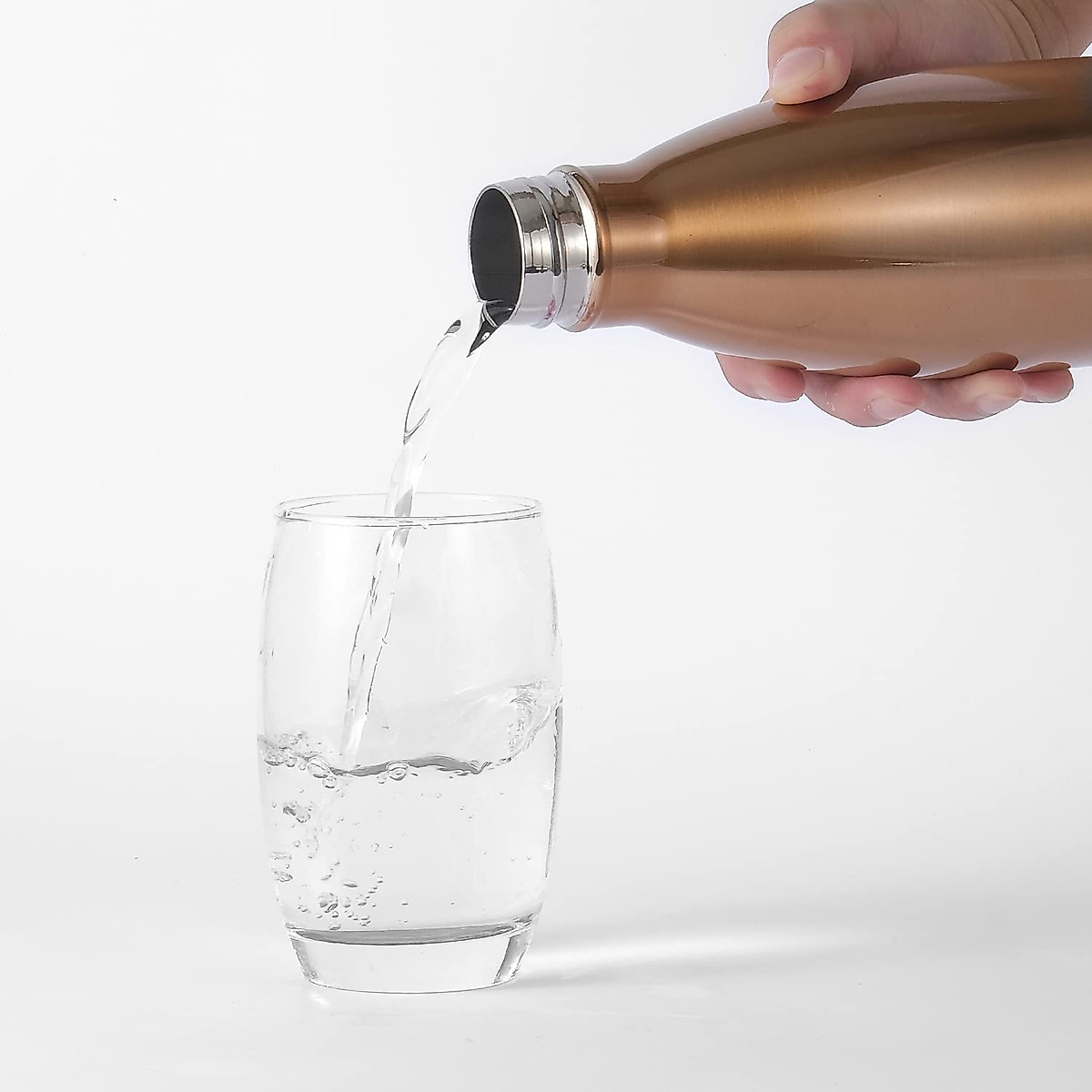 Stainless Steel Double Walled Water Bottle, Vacuum-Insulated Water Thermos 750 ML Copper