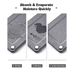 Johamoo Drying Stone Sink Tray, Bathroom Instant Dry Sink Organizer, Diatomaceous Earth Water Absorbing Stone Tray for Sink, Sink Drying Stone for Kitchen Counter with Stainless Steel Feet, Grey