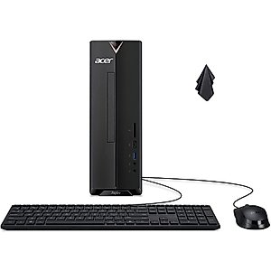 acer 2021 Aspire XC-895 Desktop, Intel Core i3-10100 4-Core Processor, 16 GB DDR4 RAM, 1 TB SSD, 8X DVD-RW, 802.11ax Wi-Fi 6, Bluetooth, HDMI, USB 3.2 Type C, Small Form Factor, Windows 10