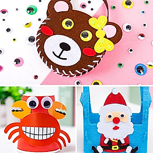200 Pieces Multi Color Self Adhesive Wiggle Eyes Googly Eyes for DIY Craft (12mm)