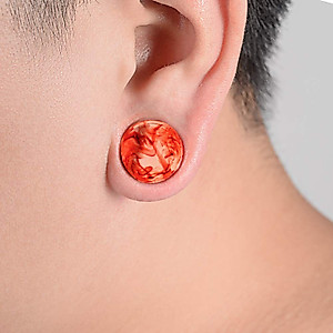 COOEAR 2 Pairs Matched Set Gauges for Ears Flesh Tunnels Kits Plugs Earrings Red Acrylic Ear Expander Stretchers Piercing.