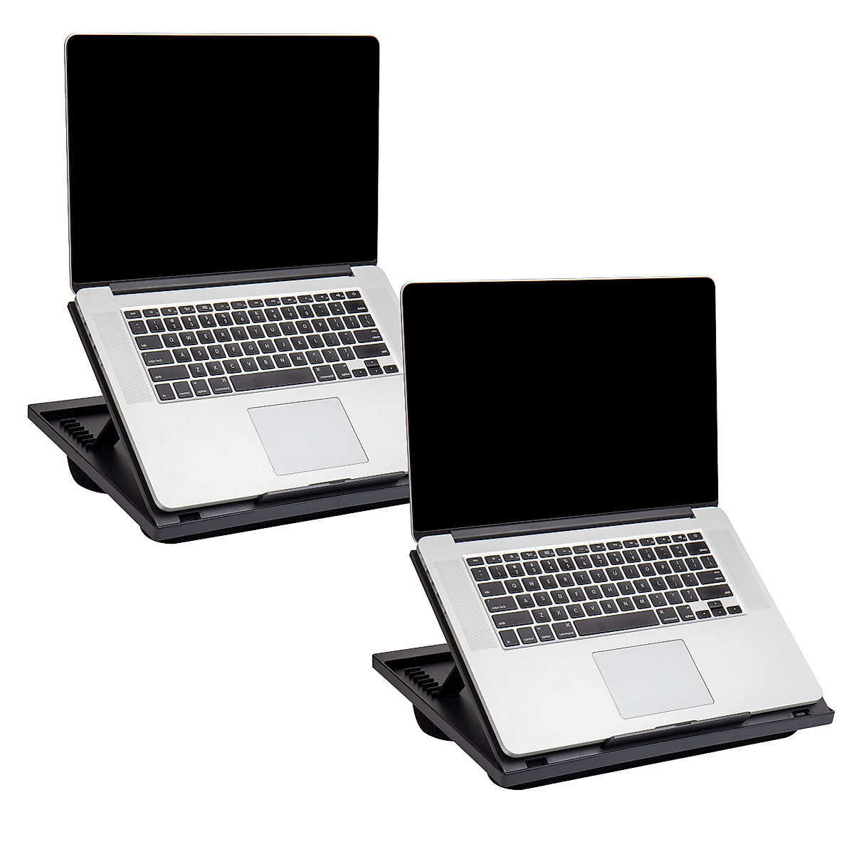 Mind Reader Lap Desk Laptop Stand, Bed Tray, Collapsible, Portable, Dorm, MDF, Metal, 14.75" L x 11" W x 7.3" H, Set of 2, Black