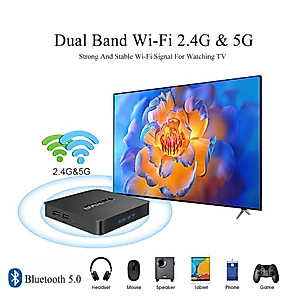 GREVA Android 11 TV Box 2GB RAM 16GB ROM Support Dual Band WiFi 2.4G/5G Voice Remote Control BT 5.0 4K HDR Smart Streaming Media Player