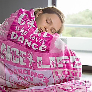 Dance Gifts for Girls Throw Blanket 60" x 50", Dancer Gifts for Teen Girls, Ballet Gifts for Girls, Dance Recital Gifts for Girls, Best Gifts for Dancers Girls Teens/Ballerina/Dancers/Dance Team