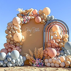 Gender Reveal Balloons Garland Kit, 124pcs Dusty Pink and Dusty Blue Sand White Balloons for Boy or Girl Gender Reveal Baby Shower Party Decoration…