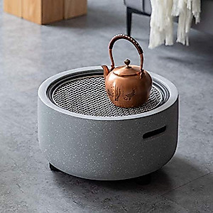 Wyxy Brazier for Garden and Patio, Barbecue Camping Bowl Barbecue with Poker, Barbecue Rack, Mesh Cover, Grate with Mesh Cover 45 35cm