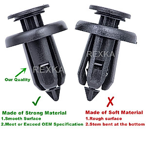 Rexka 40pcs Bumper Fender Grille Splash Shield Clips 91506-S9A-003 Stem Length 16 mm Compatible with Honda Acura Accord Civic CR-V Odyssey MDX RDX TSX TL ILX