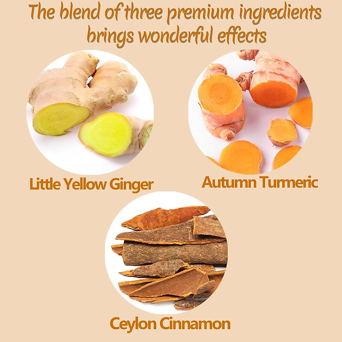 120 Premium Turmeric, Ginger, Cinnamon Blend Tea Bags, 100% Natural & No Additives & Caffeine Free.