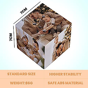 Custom Photo Cube for Pictures, Rubik's Cube Multi Picture Frame Photo Block Collage Personalized Puzzle Cube - Best Gift for Mother Husband Friends