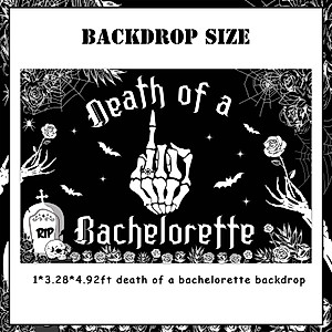 Wonmelody Death of A Bachelorette Banner Backdrop Decor Till Death Do Us Bachelorette Party Decor Rip Single Life Bachelorette Supplies for Bride or Die Gothice Wedding Bridal Shower Engagement