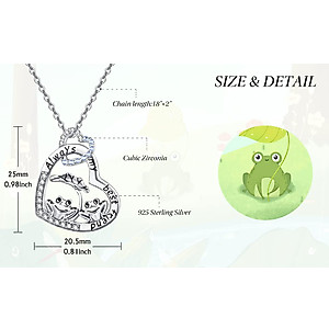 Palpitate Frog Necklace for Women 925 Sterling Silver Frog Necklaces Friends Necklaces Always My Best Friend Frog Gifts Jewelry