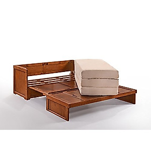 NIGHT & DAY Furniture Murphy Cube Cabinet Bed Pre-Assembled (Cherry, Queen)