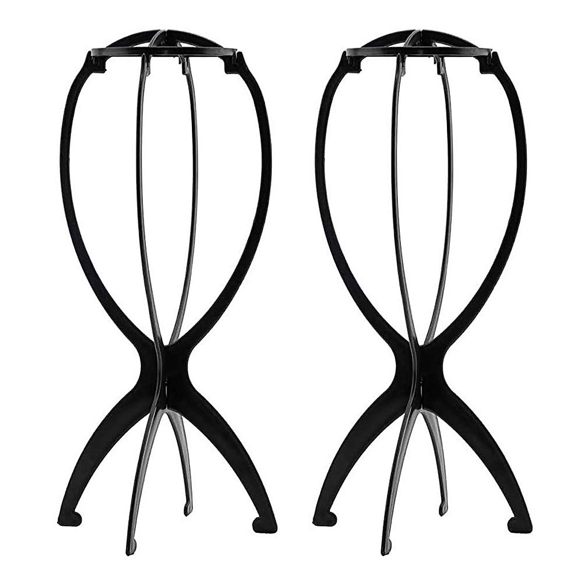 Ruiwen hair 2PCS Wig Stand, Wig Head Stand, Wig Head, Travel Wig Stand for Styling Collapsible Wig Stand Portable Wig Stand Wig Holder 13.8 Inch Wig Stands for Women Multiple Wigs