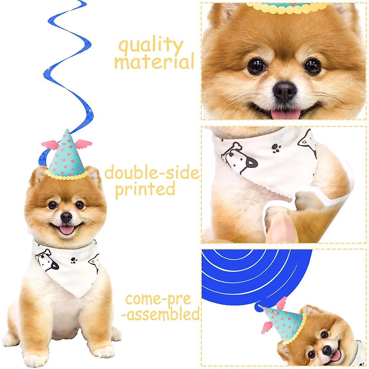 Dog Hanging Swirls Decorations Dog Themed Birthday Party Supplies 20pcs Puppy Hanging Swirls Ceiling Streamers Decorations for Kids Birthday Baby Puppy Pet Dog Birthday Party Favors Supplies