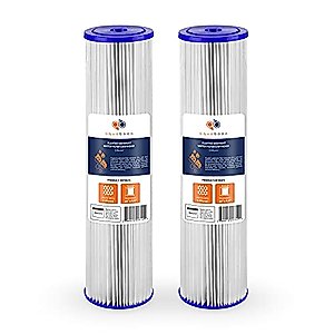 Aquaboon 5 Micron 20" x 4.5" Pleated Sediment Water Filter Replacement Cartridge | Whole House Sediment Filtration | Compatible with ECP5-BB, AP810-2, HDC3001, CP5-BB, SPC-45-1005, ECP1-20BB, 2-Pack