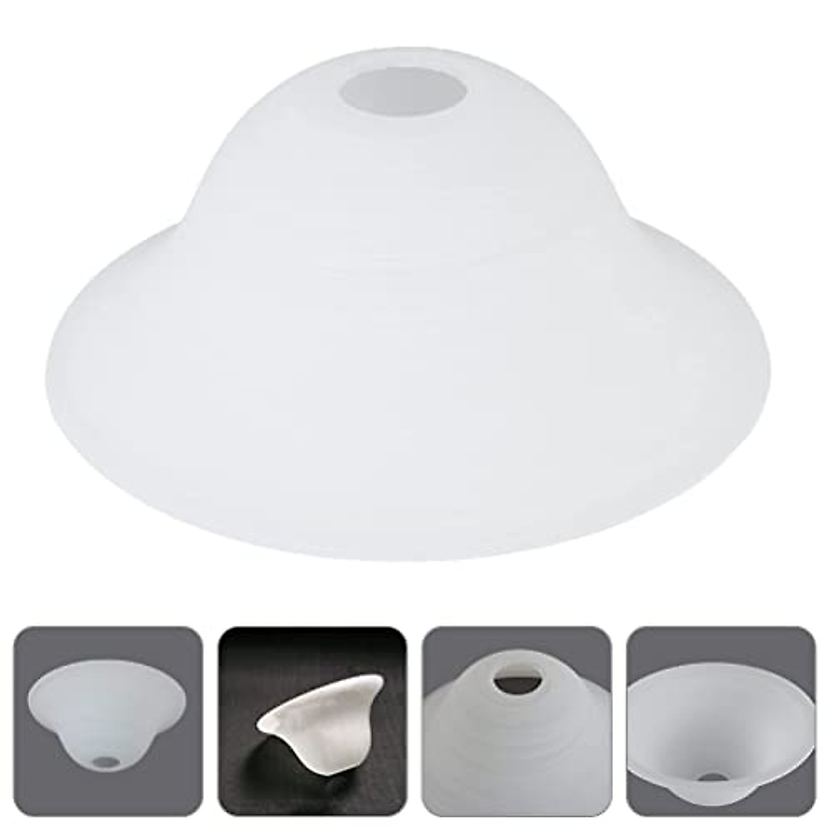 PATKAW Glass Pendant Light Shade Antique Glass Hanging Lamp Shade Cover Alabaster Light Fixture Shade White Swirl Glass Lamp Shade Replacement for Home Office Bedroom