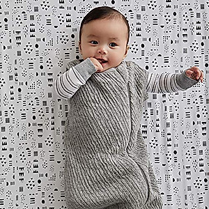 HonestBaby Organic Cotton Matelasse Wearable Blanket, Gray Heather, Medium