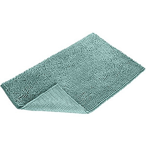 Amazon Basics Non-Slip Microfiber Shag Bathroom Rug Mat, 21" x 34", Seafoam Green