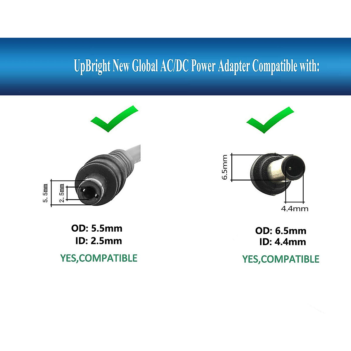 UpBright New Global 12 Volt Power Supply 3.5 Amp Standard (12V 3.5A DC) AC/DC Adapter 12VDC 3.5Amp 42 Watts DC12V 3500mA 42W 12.0V Model Y48DE-120-3500 I.T.E. Power Supply Cord Battery Charger PSU