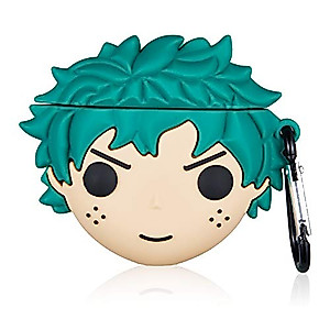 BKKYO for Airpod 2/1 Case Soft Silicone Cute Cartoon Kawaii Funny Cover Protective Skin with Accessories Keychain Kids Teens Cases for Air Pods 1/2 Compatible with Airpods 2&1 Boy Green