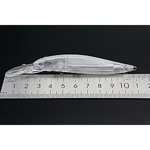 Fine Fishing Free Eye 5PCS Unpainted Lure Blanks 110mm 8.69g Tungsten Weight Crankbait Baits Simulation Blank Body Clear Hard Baits Trout Salmon Minnow Lure Popper Lures Topwater Freshwater 8358