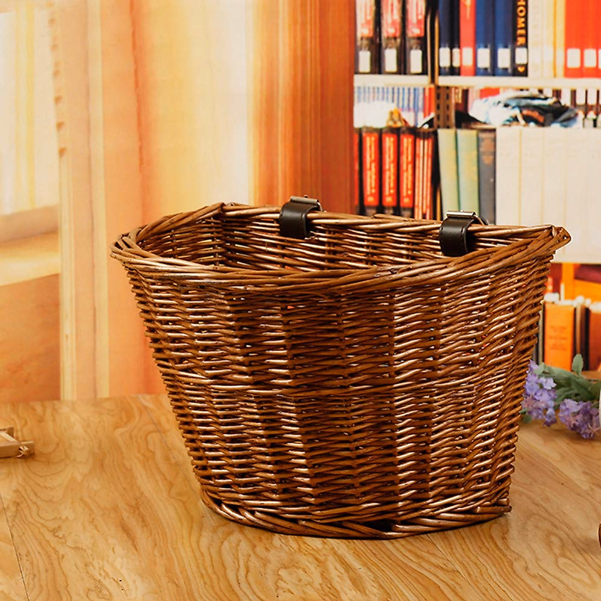 Bike Basket Bicycles Cane Rectangular Basket Adult Bicycle Cargo Basket Hand-Woven