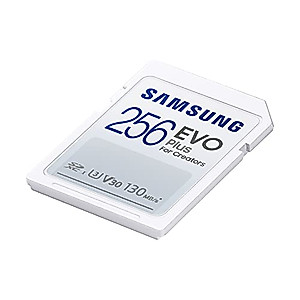SAMSUNG EVO Plus Full Size 256GB SDXC Card 130MB/s Full HD & 4K UHD, UHS-I, U3, V30 (MB-SC256K/AM)