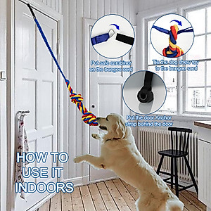 KLLOUZE Dog Bungee Tug Toy Hanging Dog Rope Toy Indoor Outdoor Pull Interactive Toys with 1 DIY Chew Rope for Small Medium to Large Dogs