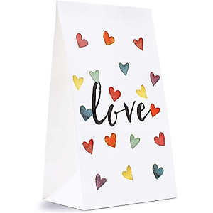 Rainbow Heart Valentine Party Favor Bags for Kids Classroom Exchange (36 Pack)