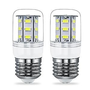 BOGDA Refrigerator Light Bulb KEI D34L Refrigerator Bulb LED Light Bulb Replacement Fit for Frigidaire Kenmore-2 Packs (3.5W 85V-265V E27 5000K White Light)