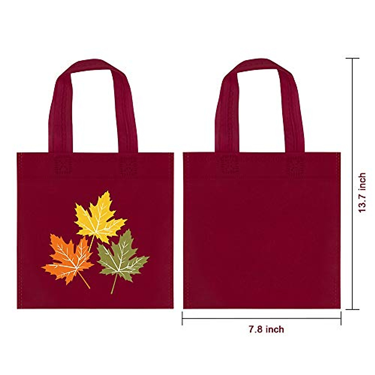 20Pcs Pumpkin Party Favor Bags, Halloween Non-Woven Pumpkin Bags, Autumn Goodie Candy Gift Bags Maple Leaf Pumpkin Treat Bags for Fall Birthday Baby Shower Thanksgiving Halloween Party Decoration