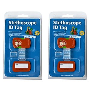 Pedia Pals Pack of 2 Stethoscope Tags for Nurses – Durable & Latex-Free, Writable Surface, Fun Animal Design Stethoscope Charms to Reduce Child Anxiety, Universal Fit for All Stethoscopes (Elephant)