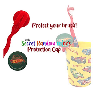 Premium Kids Girls Boys Children Friendly Designed Happy Brushing Time Ultimate Soft Bristle Toothbrush Kit, Manual Toothbrush, Cover Cap, Rinsing Cup, Extra Brushes