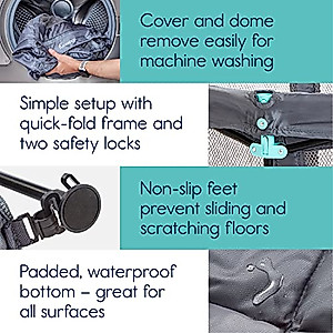 hiccapop MiniPod Baby Dome for On the Go | Travel Baby Tent for Beach Protects from Sun, Wind, Bugs | Lightweight Portable Baby Bed, Baby Beach Tent for Baby | On the Go Baby Dome for Outside & Inside