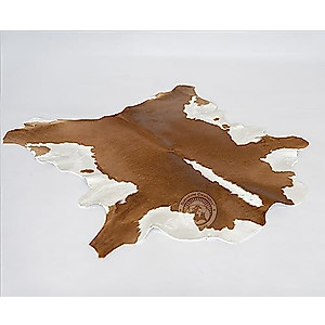 Genuine Calfskin Hereford Calf Hide Cow Skin Cowhide Rug Leather Area Rug 3 x 3 ft.