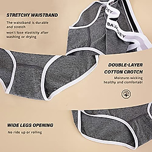 BAJAOEY Women's Cotton Underwear Moisture Wicking Breathable Cheeky Panties for Women Soft Comfy Ladies Bikini 5 Pack S-XL