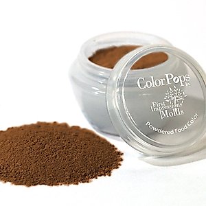 ColorPops by First Impressions Molds Matte Brown Shades Edible Powder Food Coloring for Cake Decorating, Baking, Chocolate, Candy, Cookies 10 gr/by volume single jar Manufactured in the USA (Matte Brown 18, 10g/vol)